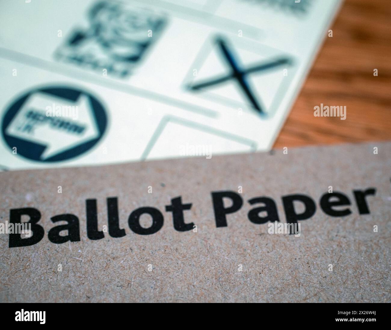 Completing a postal vote ballot paper for the London Mayoral and ...