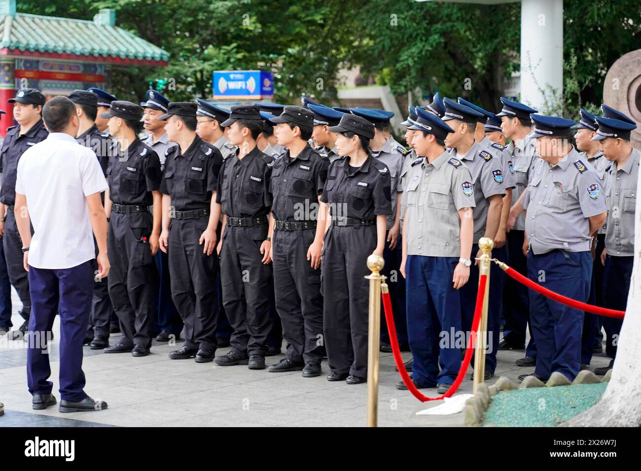 Chongqing, Chongqing Province, China, Asia, Police officers in uniform ...