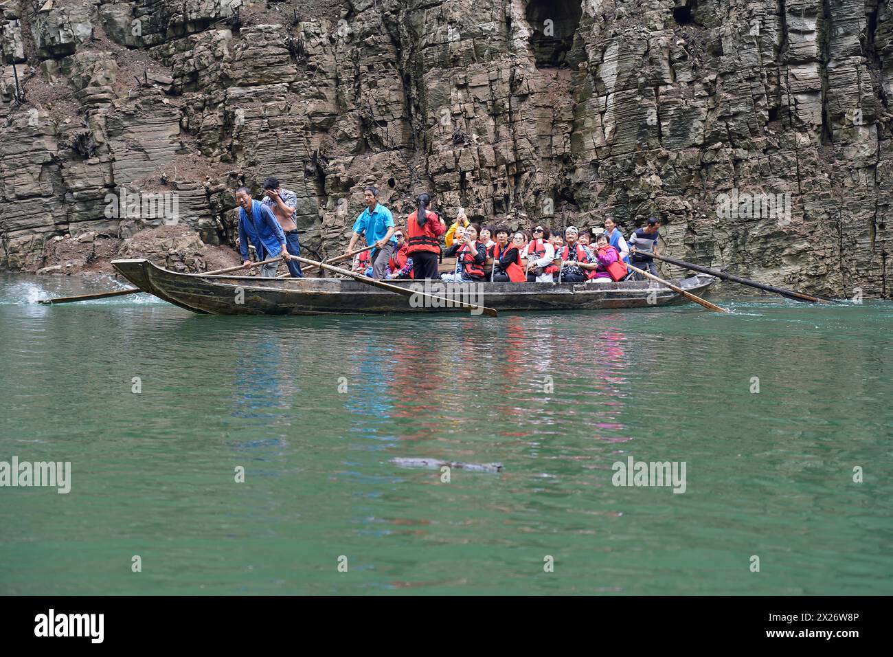 Special boats for the side arms of the Yangtze, for the tourists of the ...