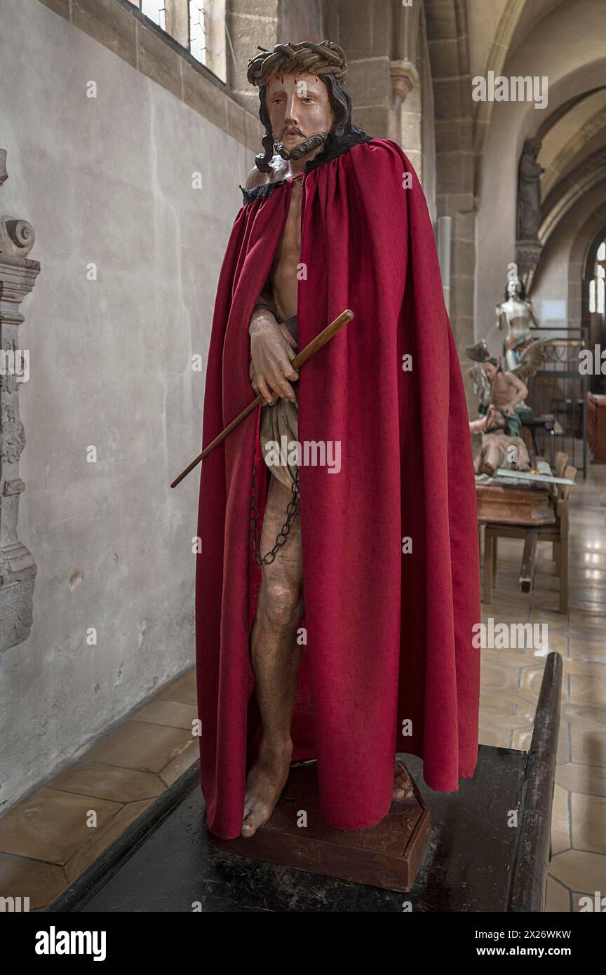 Life-size, carved figure of Jesus with a red cloak, 350-year-old ...