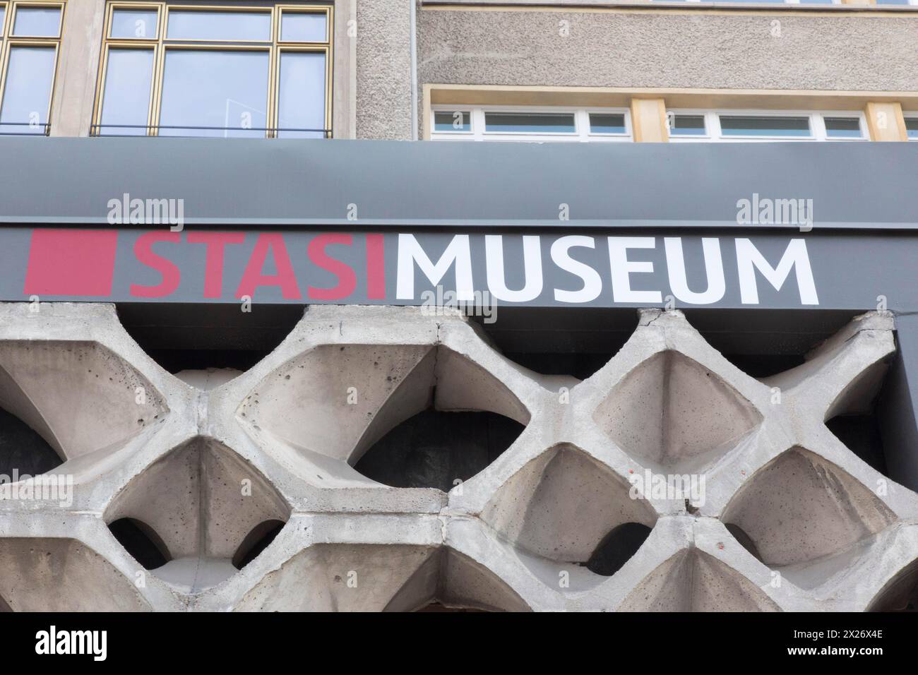 Exterior view of the Stasi Museum in the former MfS building. The ...