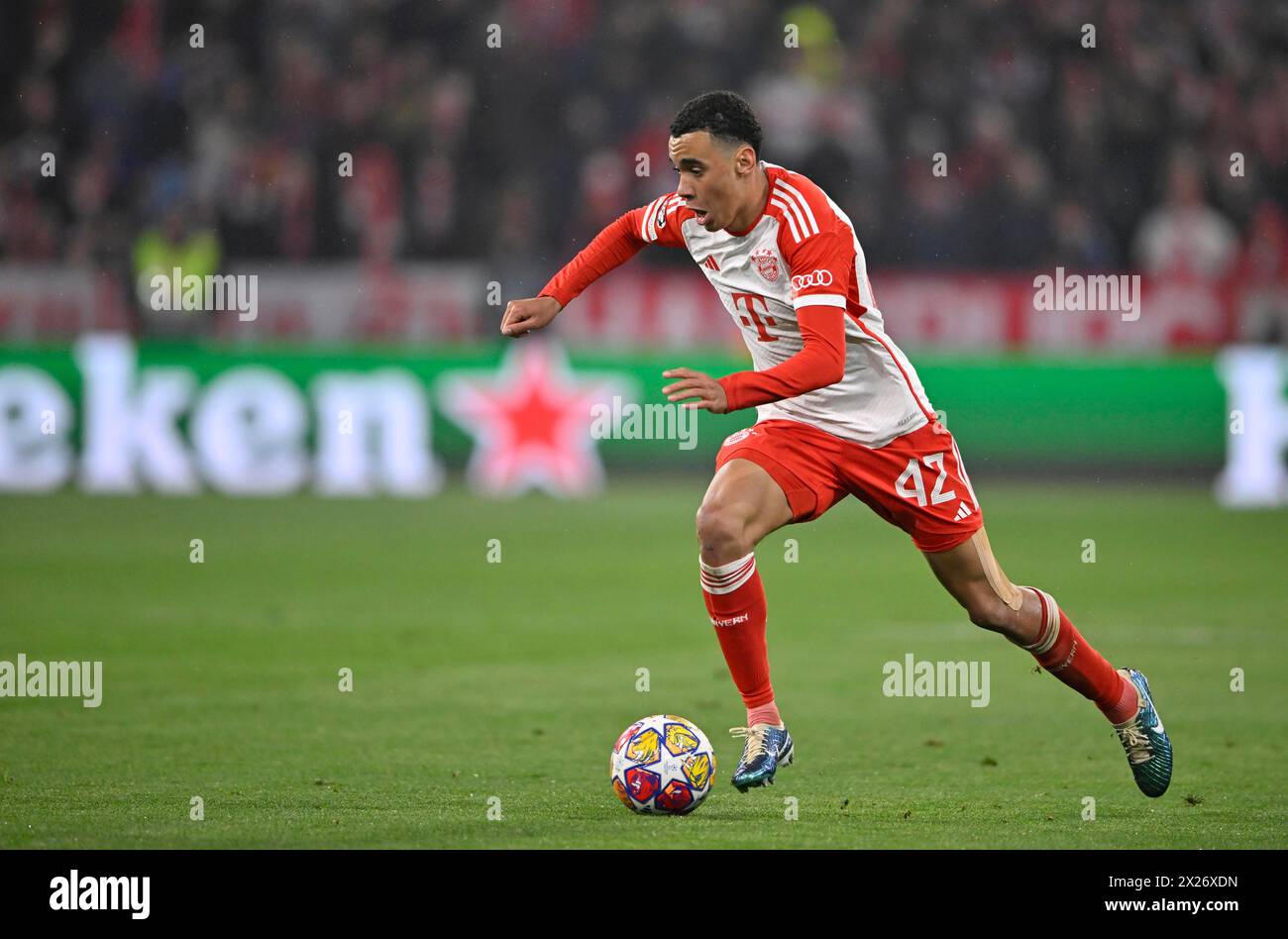 Jamal Musiala FC Bayern Munich FCB (42) Action on the ball, Allianz ...