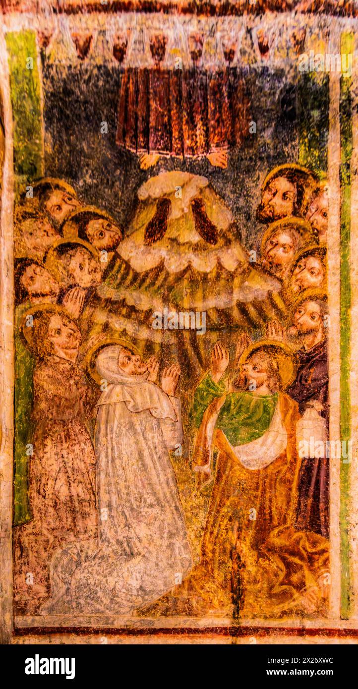 Ascension of Christ, Gothic frescoes from 1490, a highlight of medieval wall painting, by ...