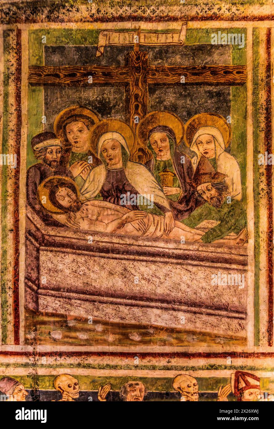Entombment of Christ, Gothic frescoes from 1490, a highlight of medieval wall painting, by ...