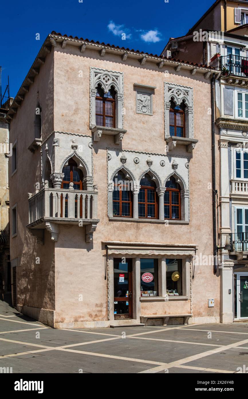 Tartini Square with Gothic patrician house, Benecanka, Venetian house ...