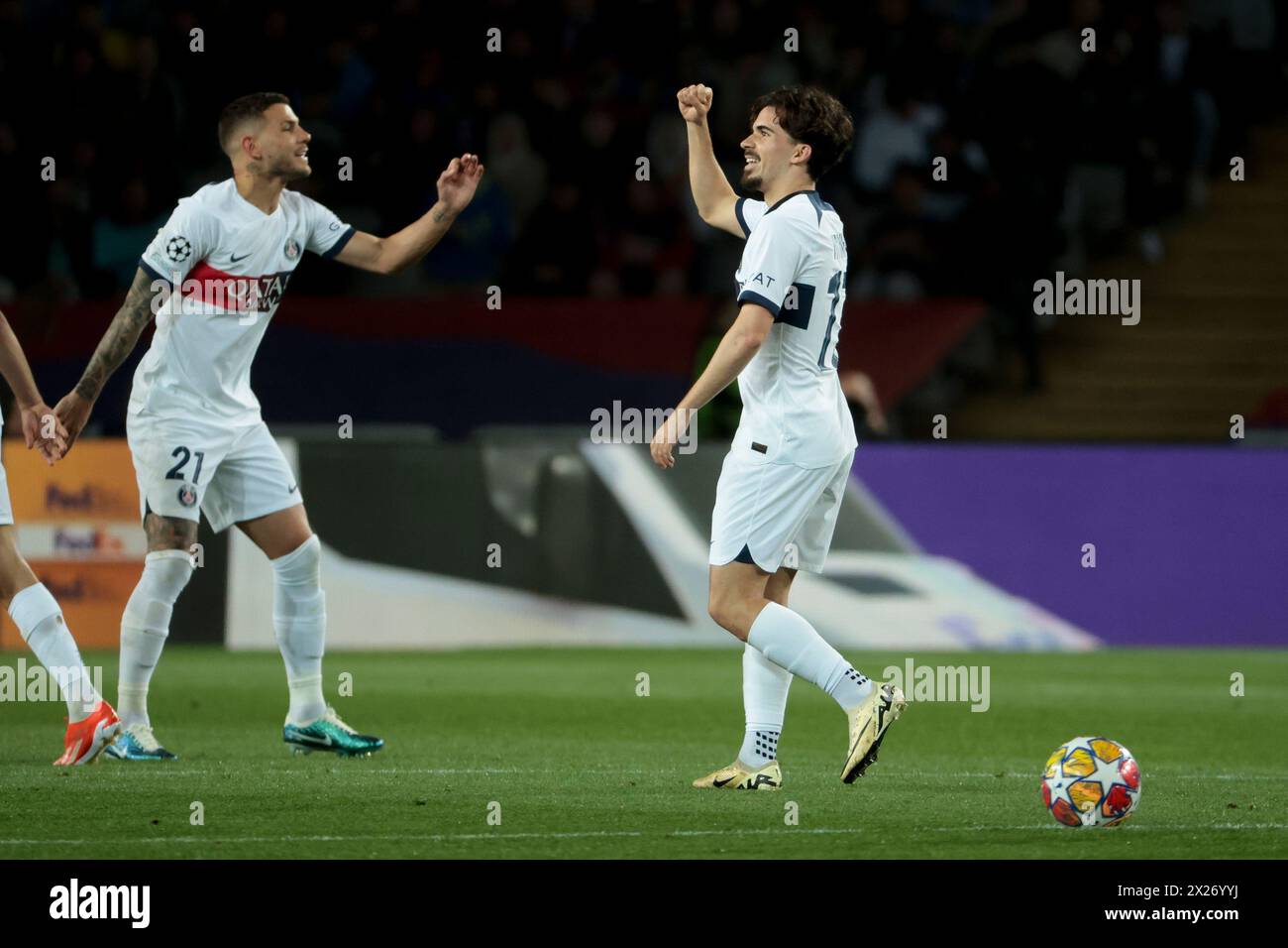 Vitinha of PSG celebrates his goal during the UEFA Champions League ...