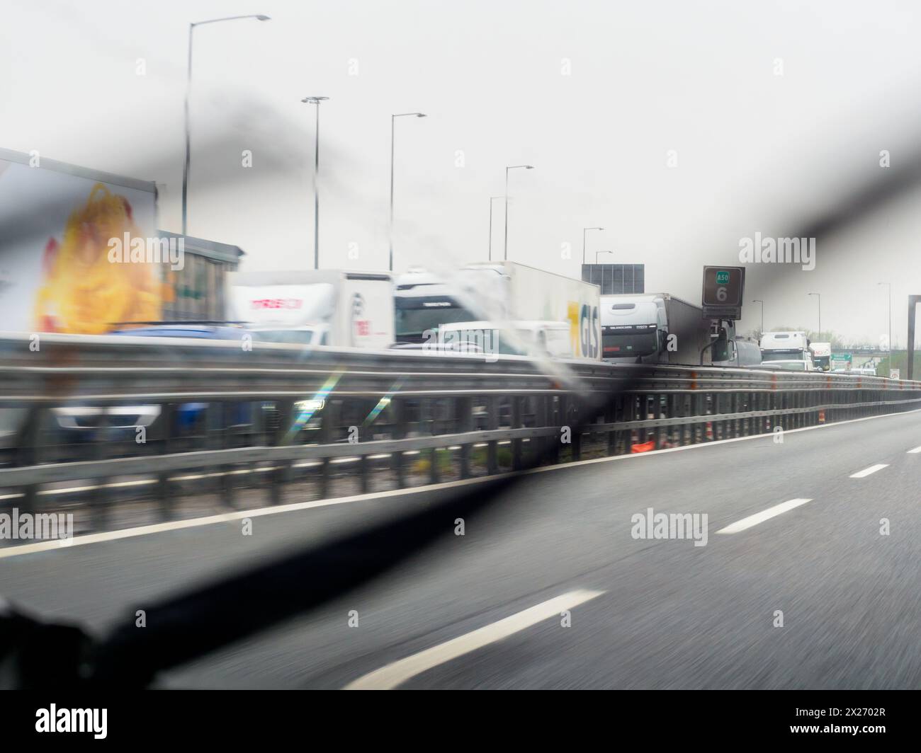 Milan, Italy - April 26th 2023 Circulating on a highway under cloudy ...