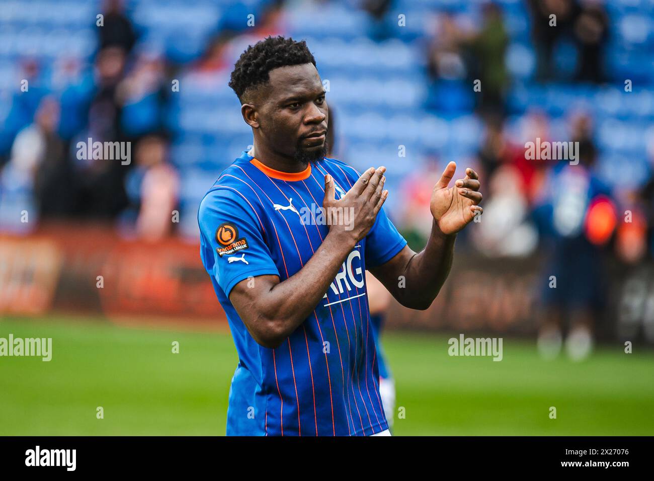 Oldham Athletic's Mike Fondop during the Vanarama National League match ...
