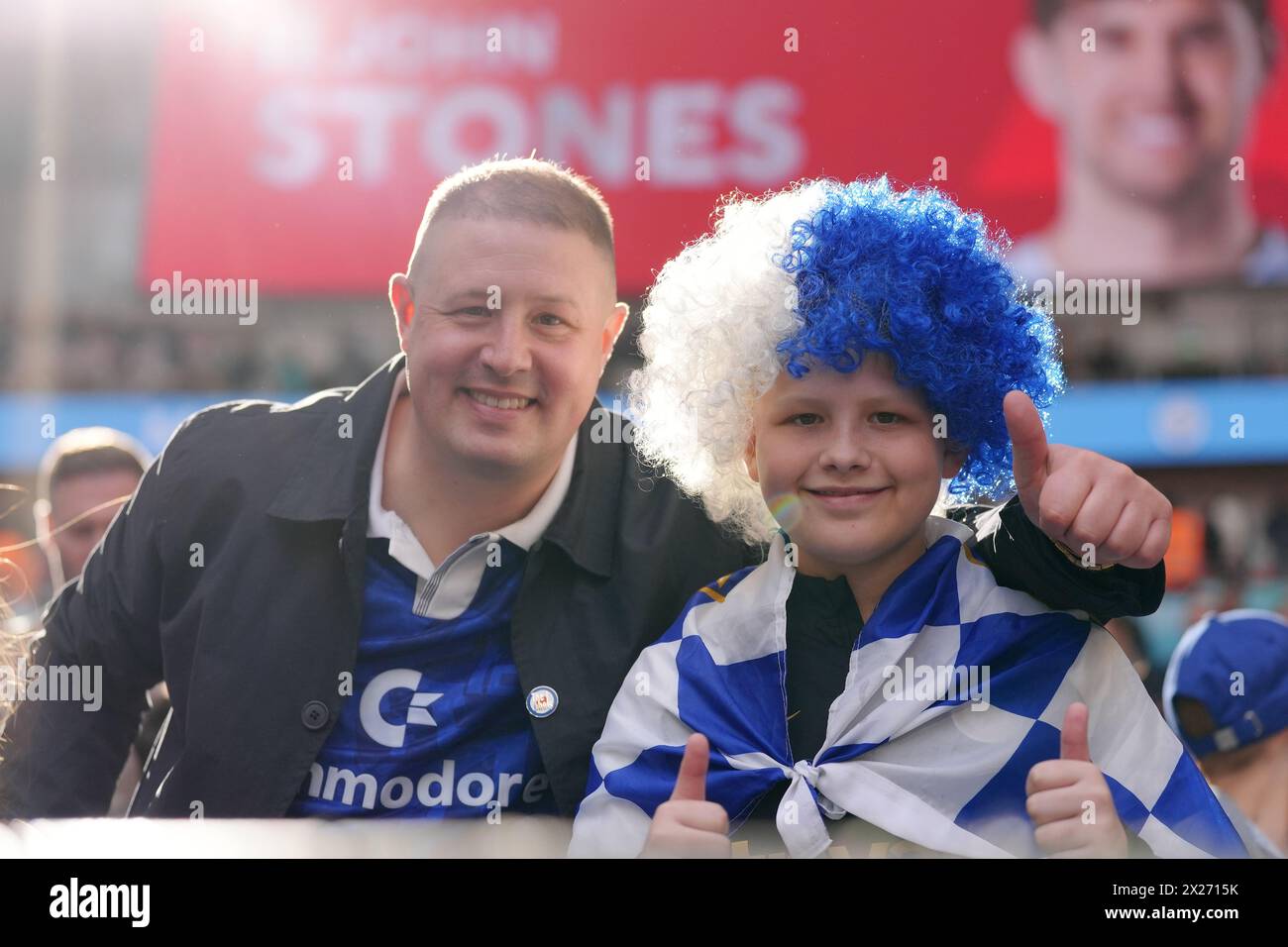 Cheslea fans show their support in the stands during the Emirates FA ...