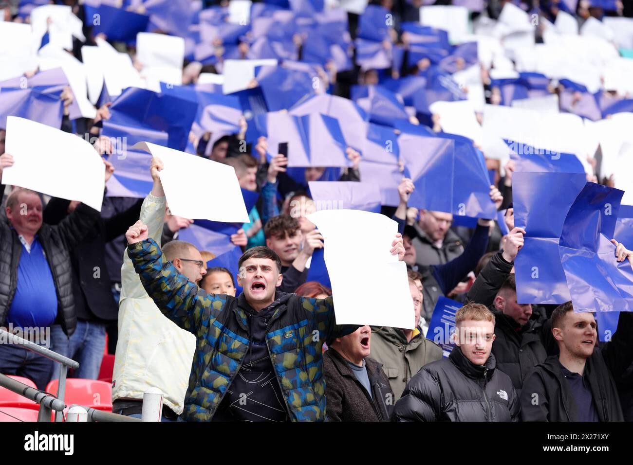 Cheslea fans show their support in the stands during the Emirates FA ...