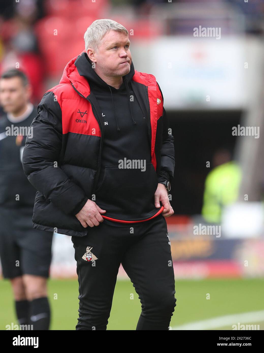 Doncaster, UK. 20th Apr 2024. Doncaster Rovers' manager Grant McCann ...