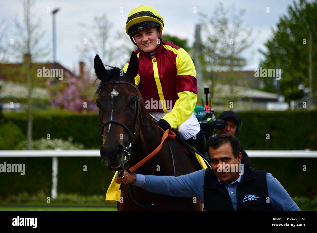 Newbury, UK. 20th Apr 2024. Folgaria, ridden by Hollie Doyle returns to ...