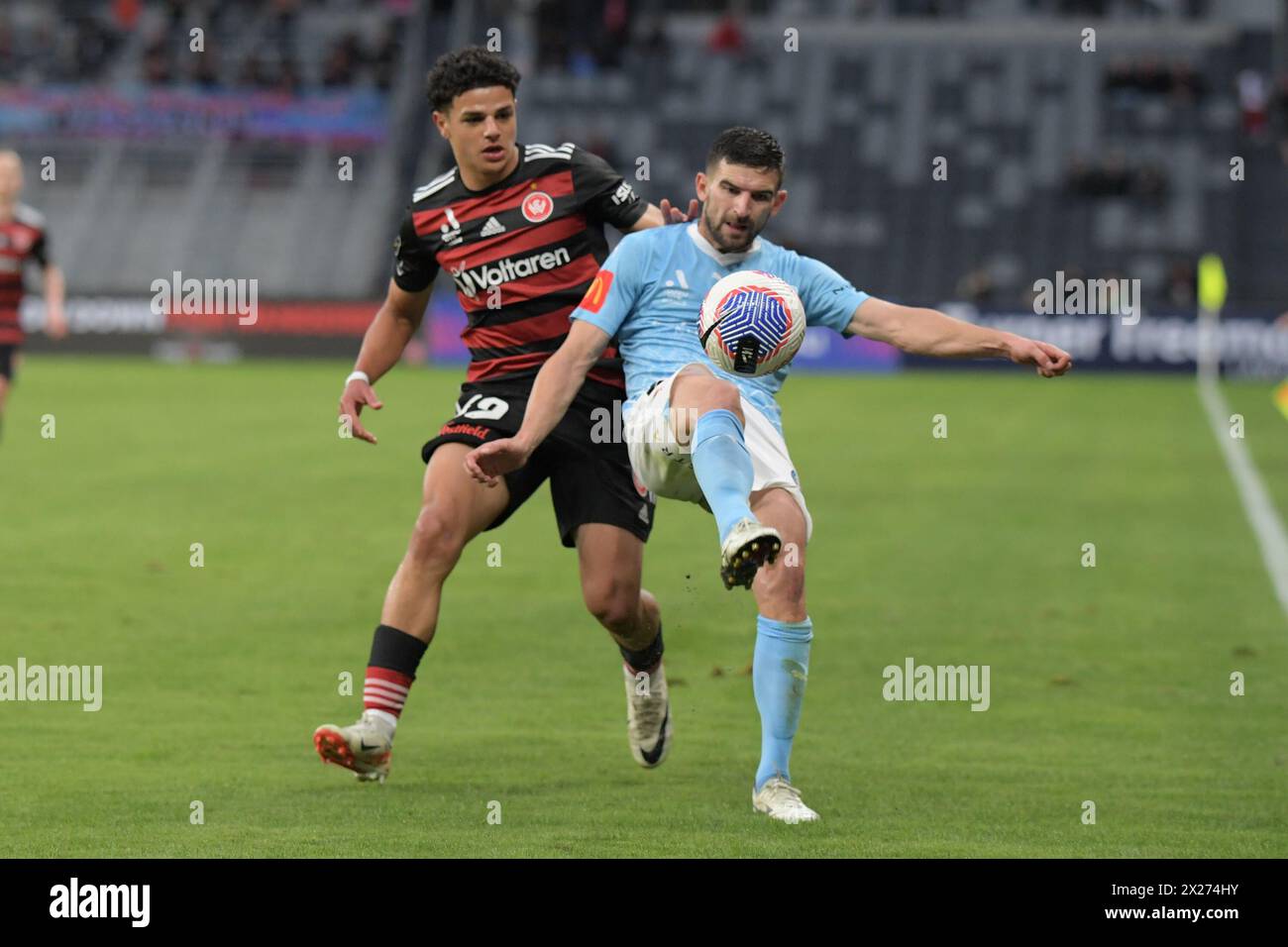 Parramatta, Australia. 20th Apr, 2024. Steven Peter Ugarkovic (R) of ...