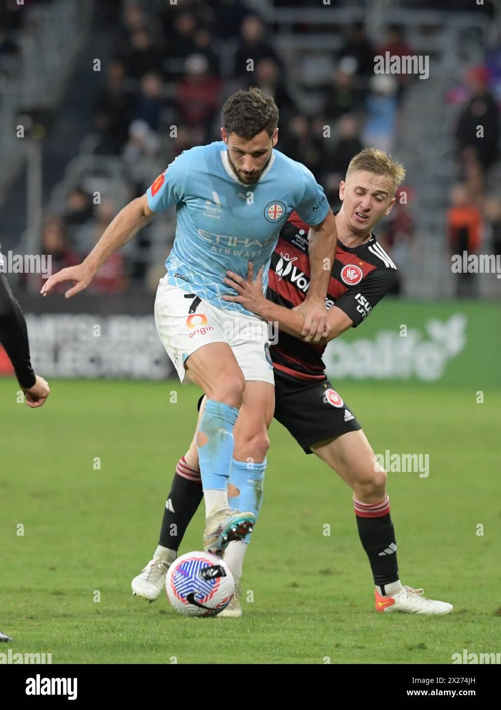 Parramatta, Australia. 20th Apr, 2024. Mathew Allan Leckie (L) of ...