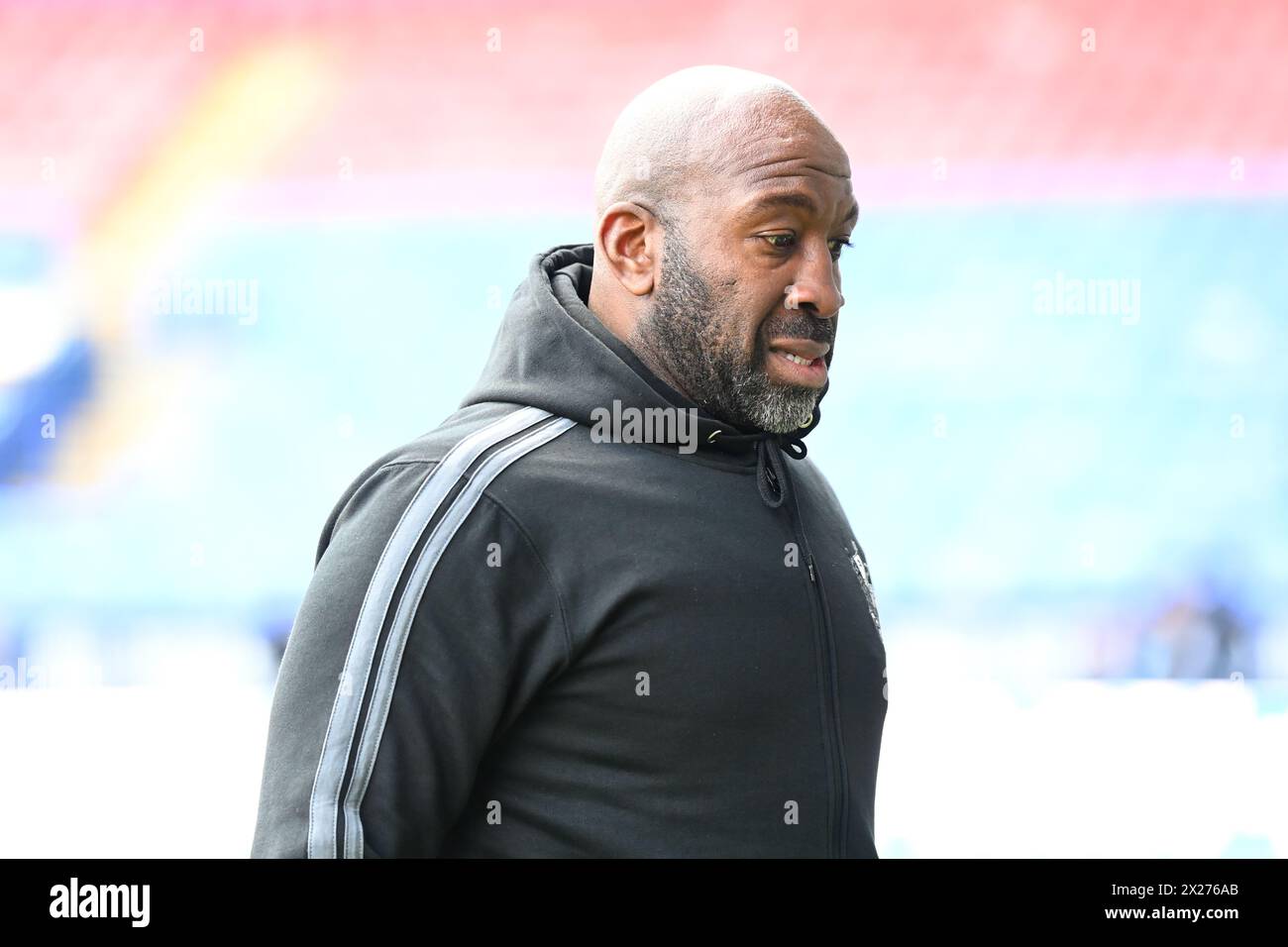 Bolton, UK, 20th April 2024. A dejected Port Vale Manager Darren Moore ...