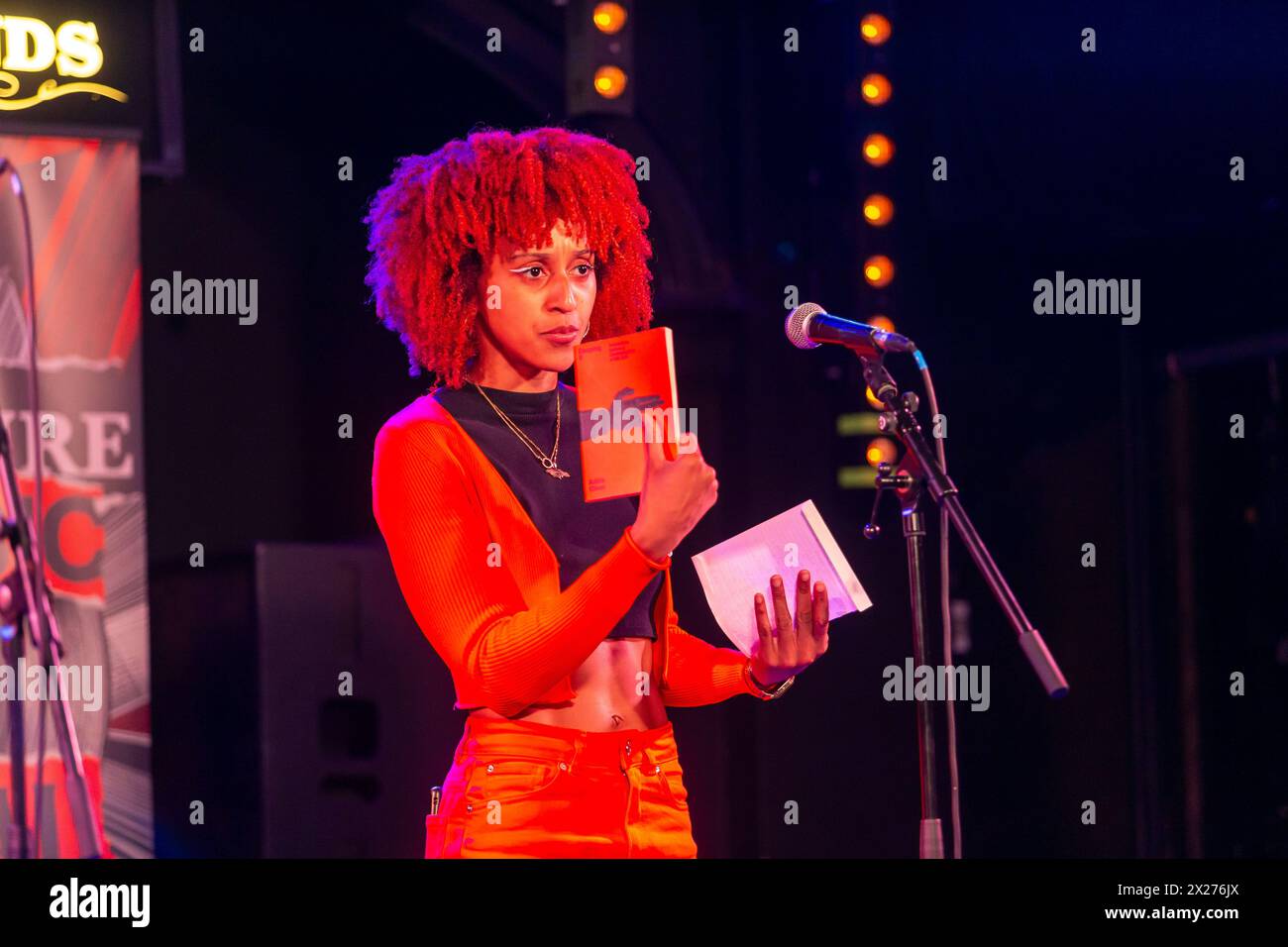 Kings Heath, Birmingham, UK. 20th April, 2024. Nicole Samuels performs ...