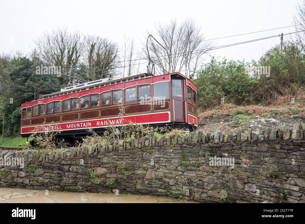 Snaefell Mountain railway, an interurban tramway connecting Douglas ...