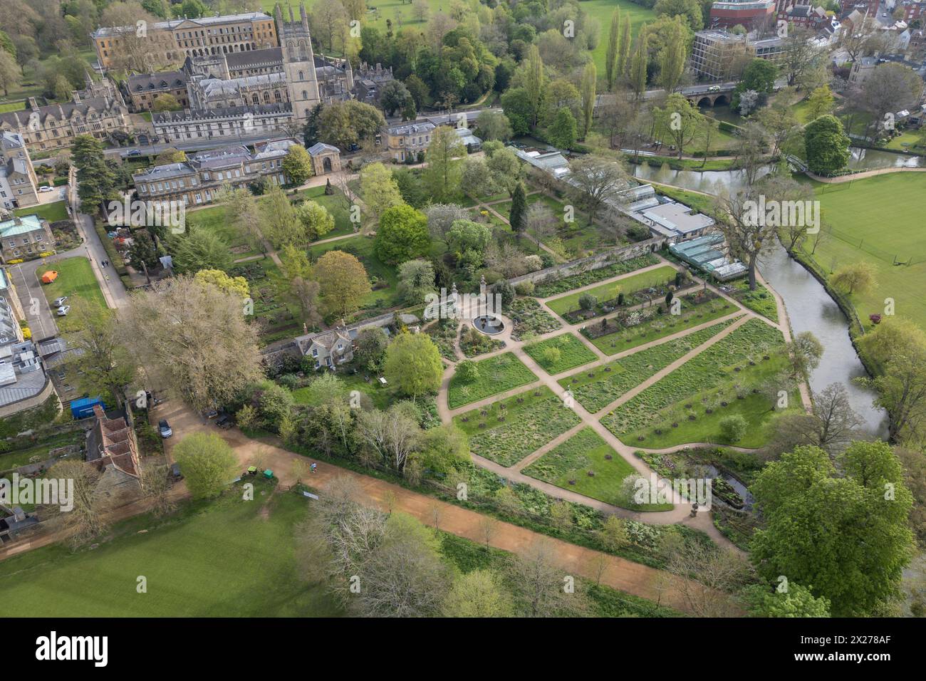 Aerial view of the Oxford Botanic Garden, Oxford, UK Stock Photo - Alamy