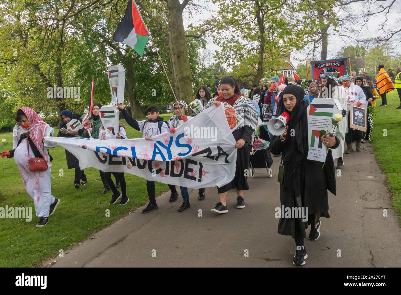 London, UK. 20 April 2024. The procession begins in Valentines Park. A ...