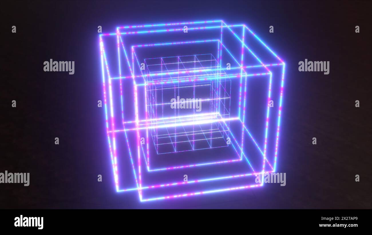 Grid cube technology. Computer generated 3d render Stock Photo - Alamy