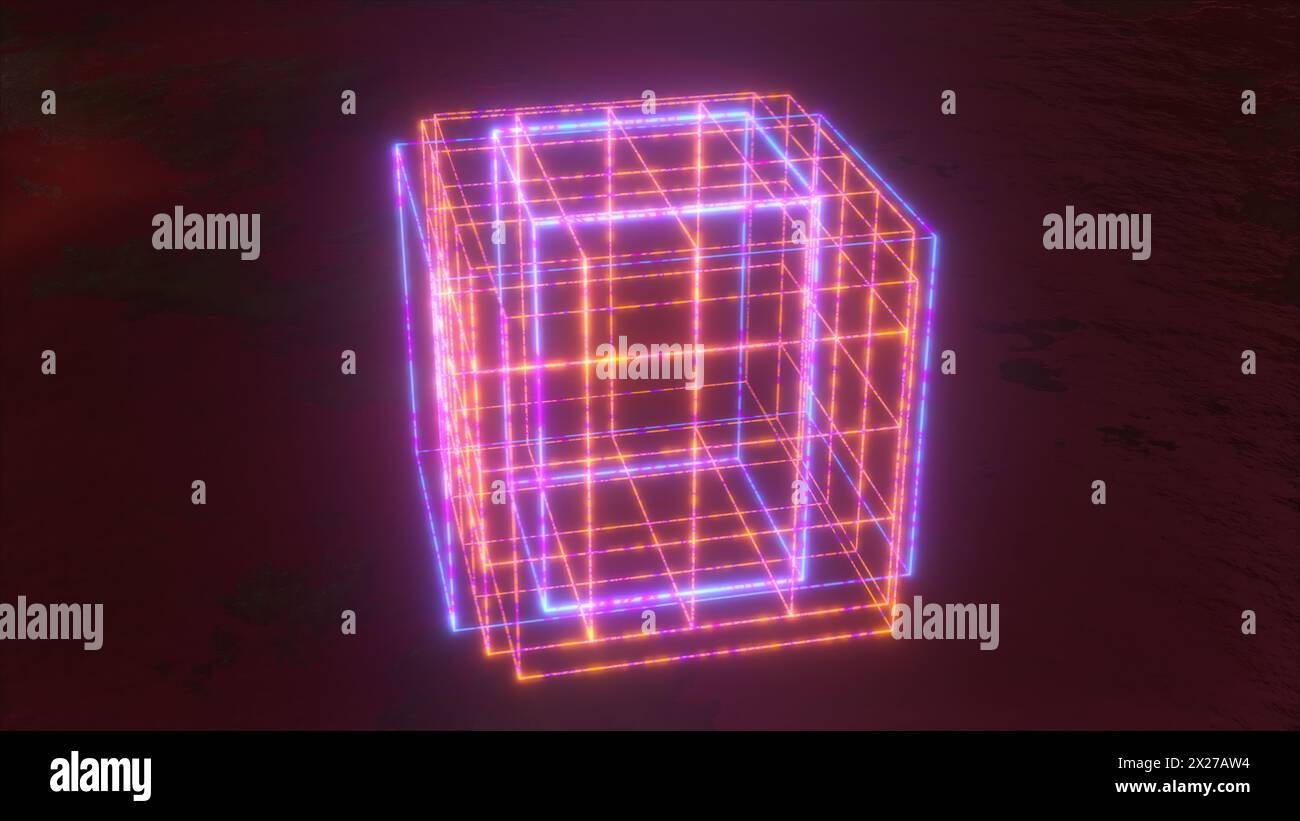 3d animation white cube grid hi-res stock photography and images - Alamy