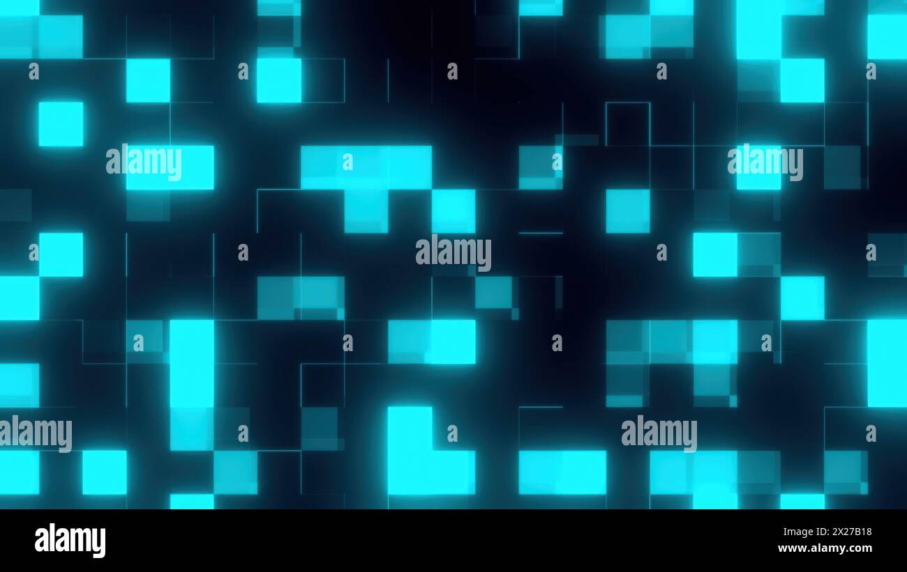 Abstract neon blocks. Computer generated 3d render Stock Photo - Alamy