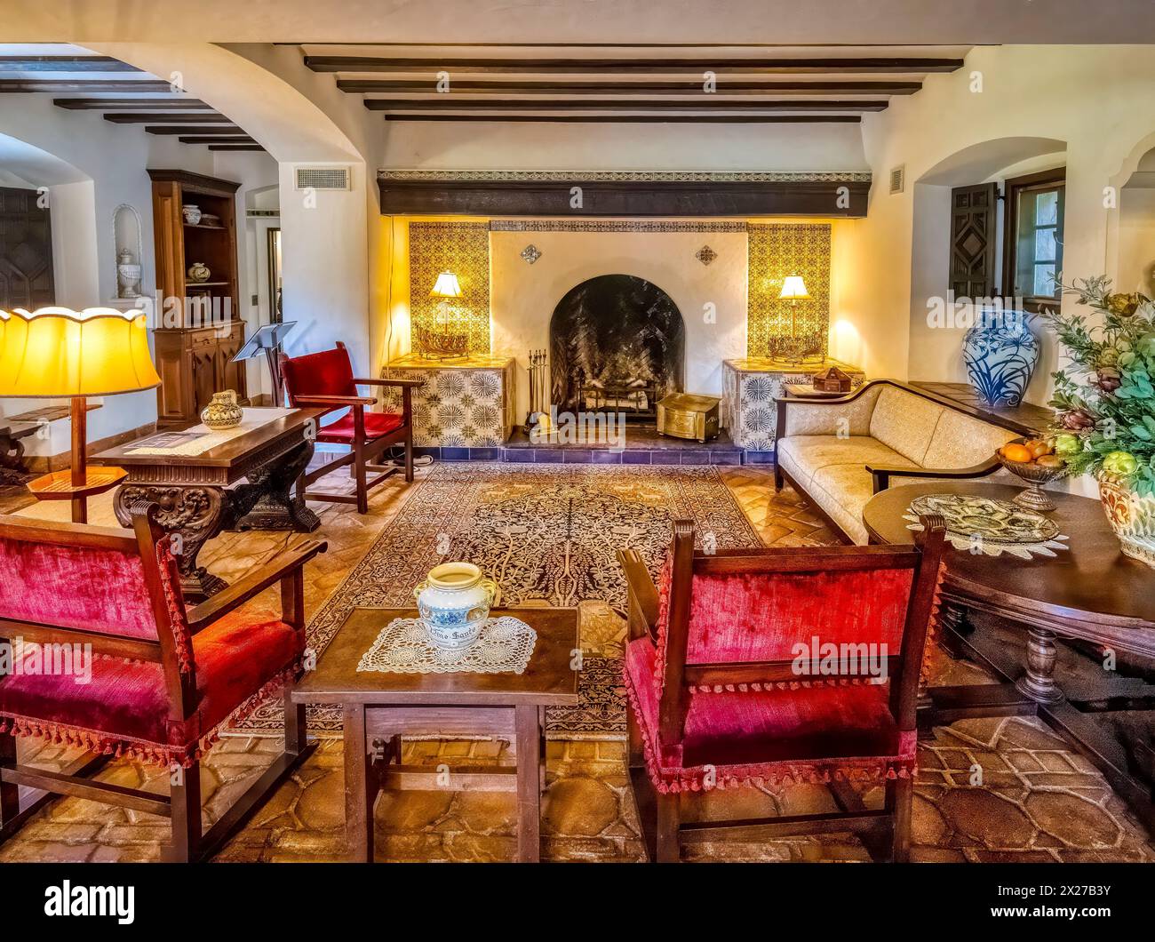 Living room in El Retiro meaning "retreat" the home of Charles Austin ...