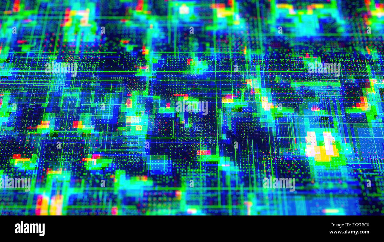 Cyberpunk technology background. Computer generated 3d render Stock Photo - Alamy