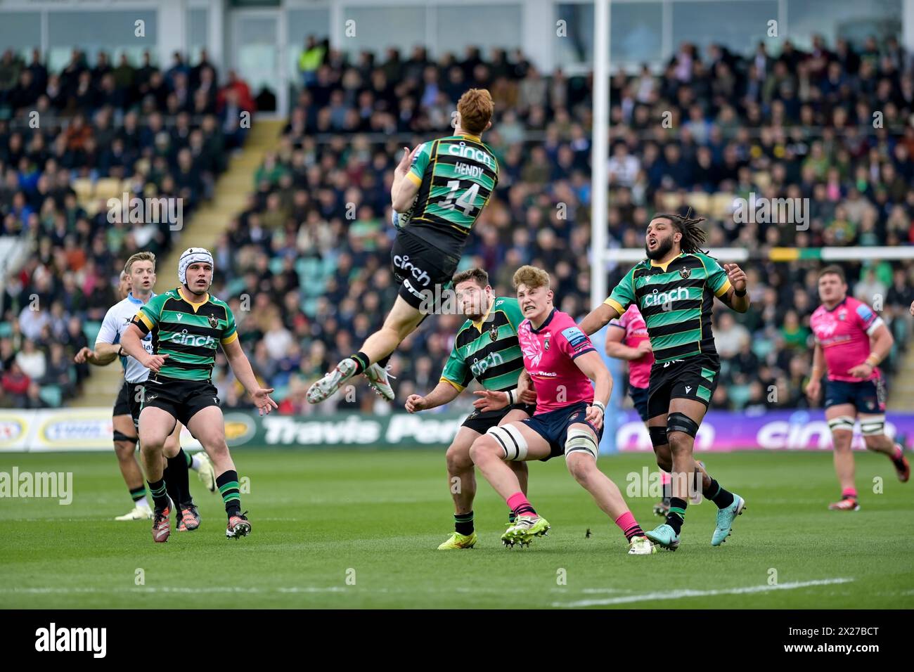 Northampton, UK. 20th Apr, 2024. George Hendy of Northampton Saints ...