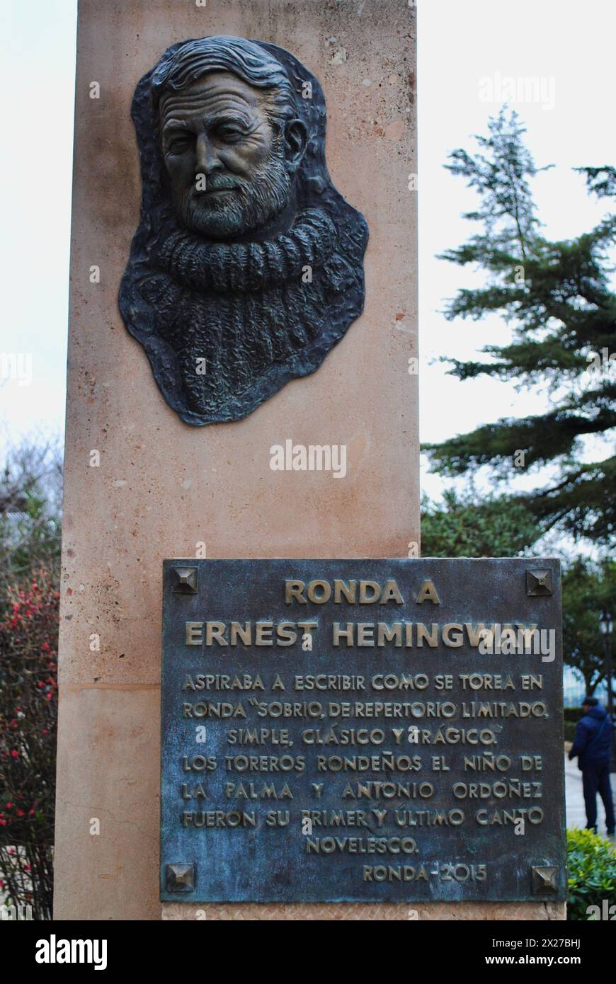 Ernest Hemingway monument in Ronda in Andalusia in southern Spain Stock ...