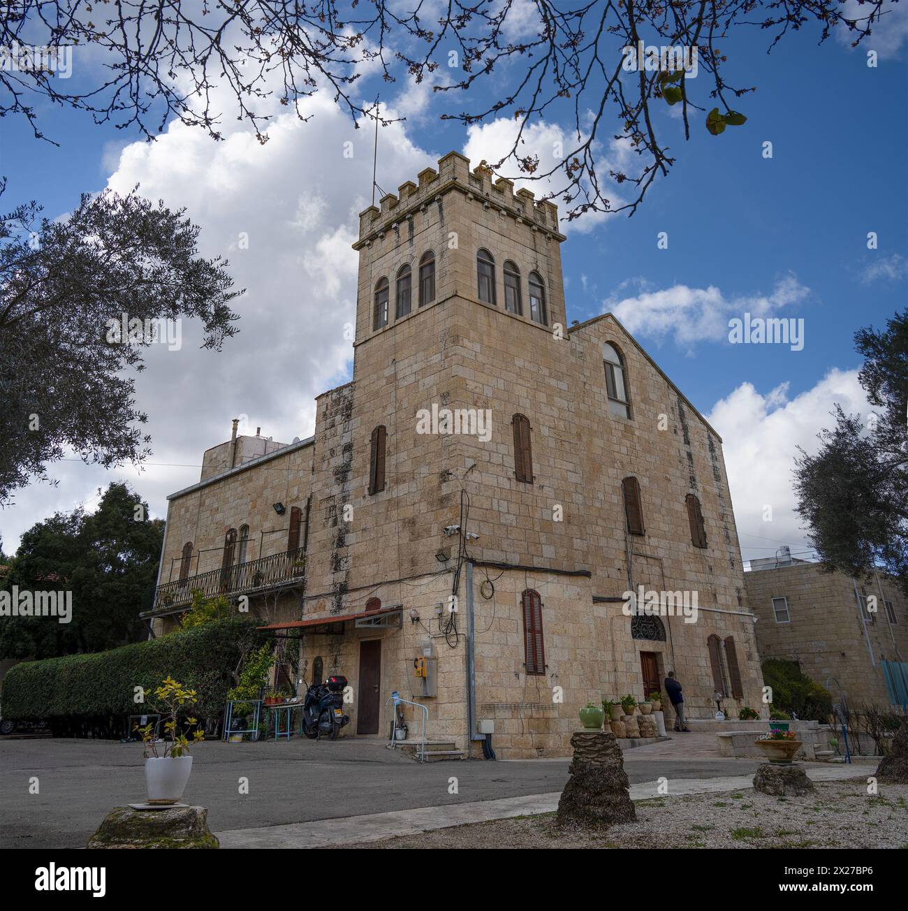 Abu Ghosh, Israel - March 7th, 2024: The exterior of the monastery of ...