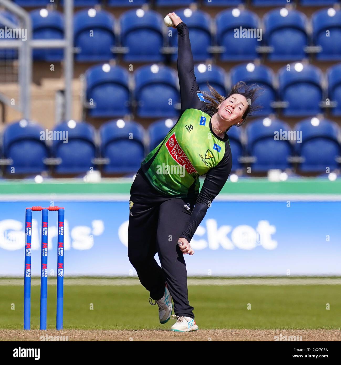 Cardiff, UK, 20 April 2024. Western Storm's Amanda-Jade Wellington ...