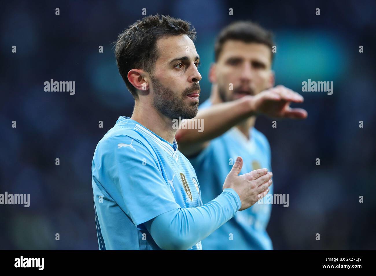 Bernardo Silva of Manchester City celebrates his goal to make it 1-0 ...