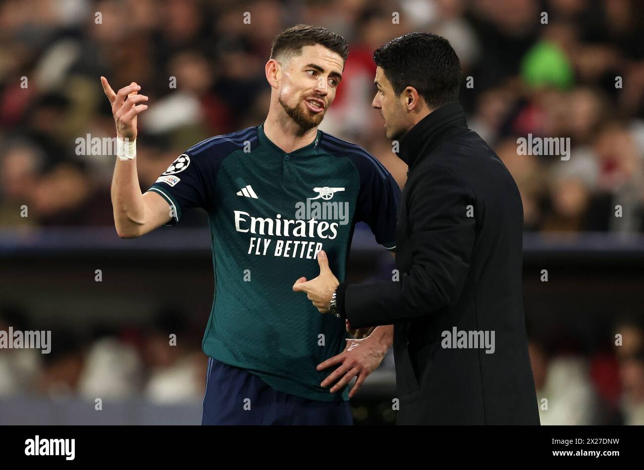 Jorginho Of Fc Arsenal Mikel Arteta Head Coach Of Fc Arsenal Munich