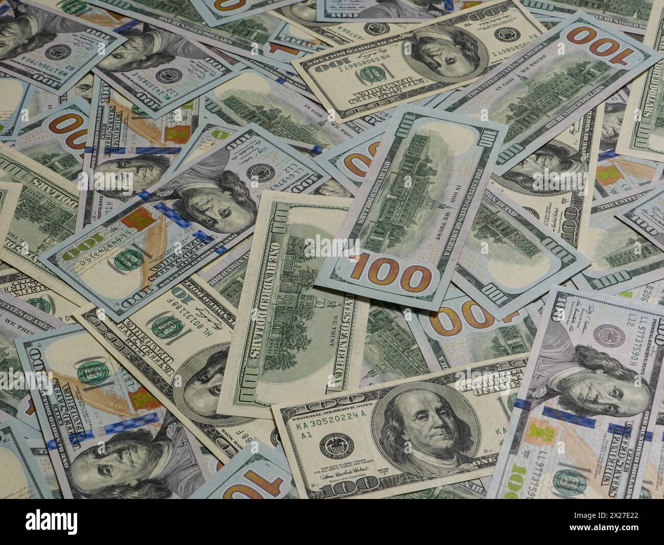 Scattered American paper currency. Surface of many dollar bills Stock ...