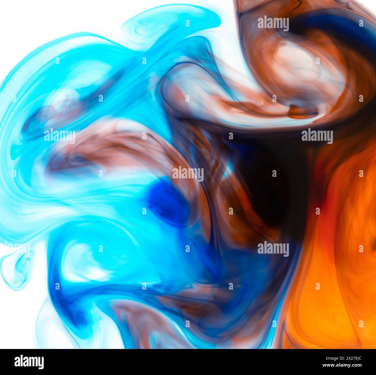 liquid paints in slow blending flow. Beautiful abstraction of liquid ...