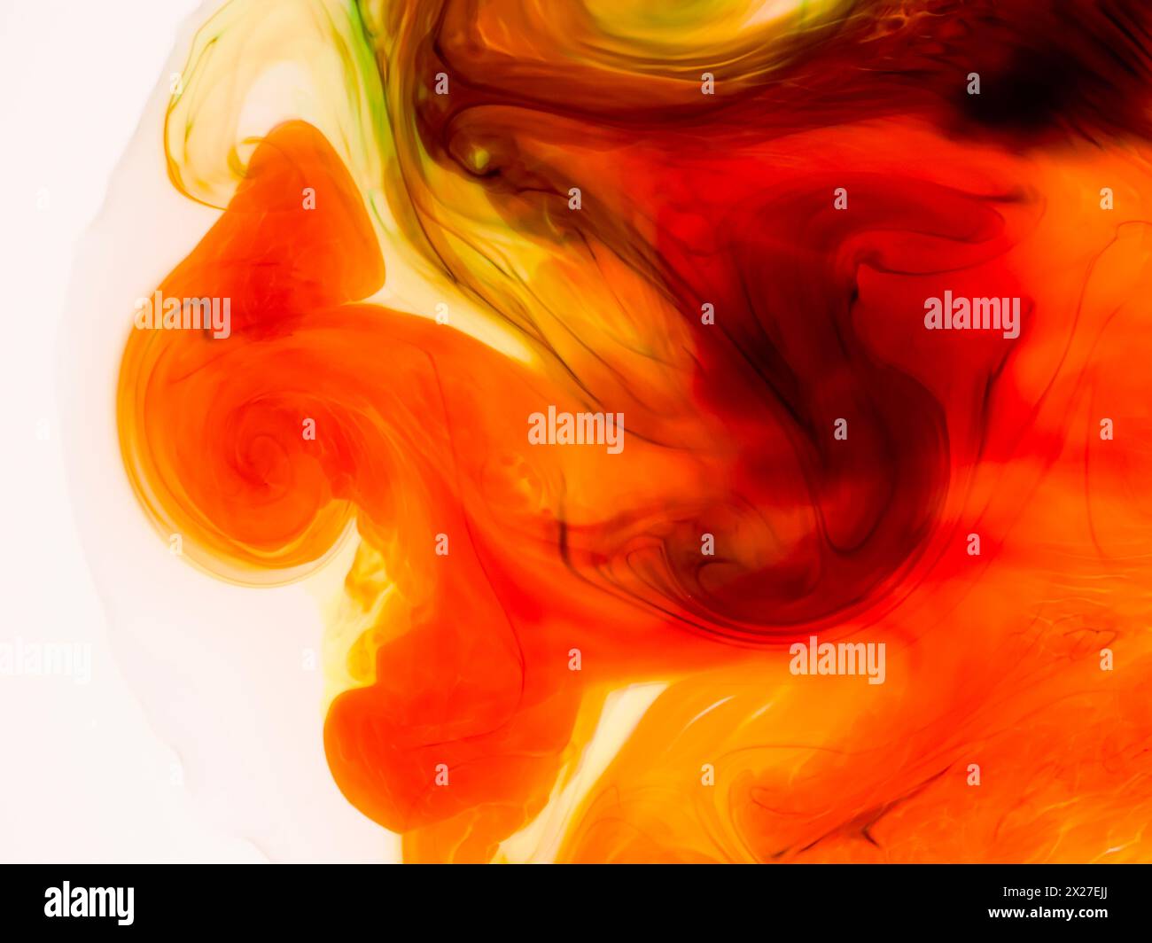 liquid paints in slow blending flow. Beautiful abstraction of liquid ...