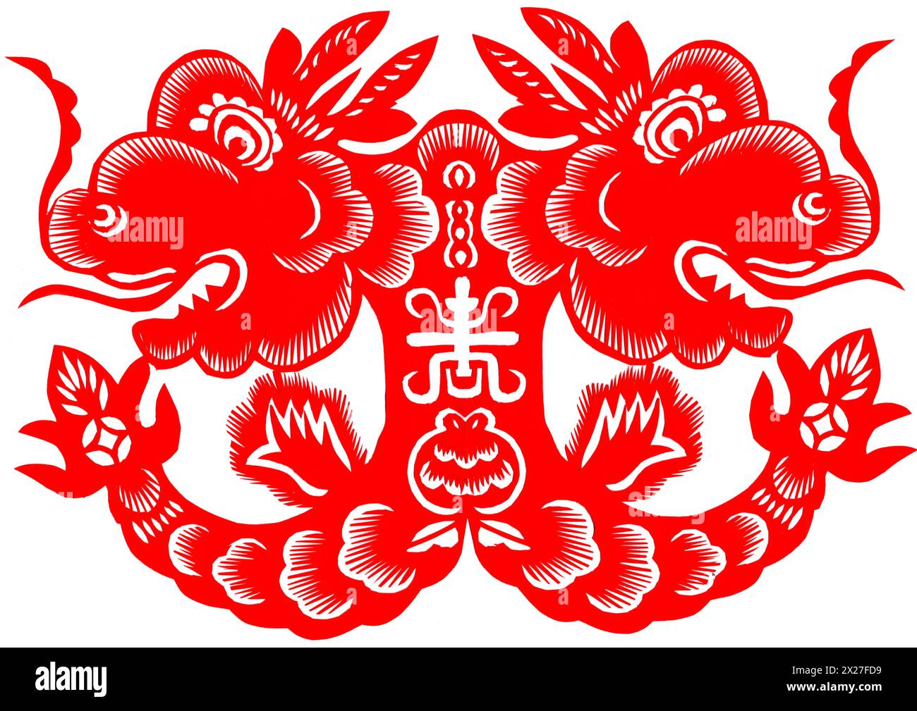 Paper Cuttings Dragon Stock Photo - Alamy