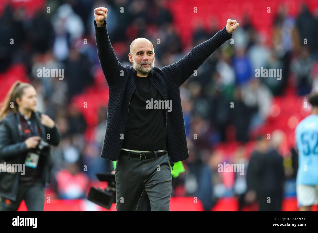 Pep Guardiola manager of Manchester City celebrates his teams win after ...