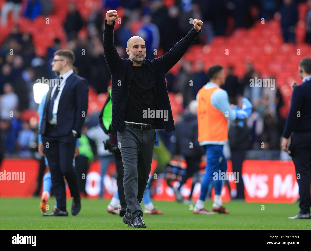 Pep guardiola manchester city reacts hi-res stock photography and ...