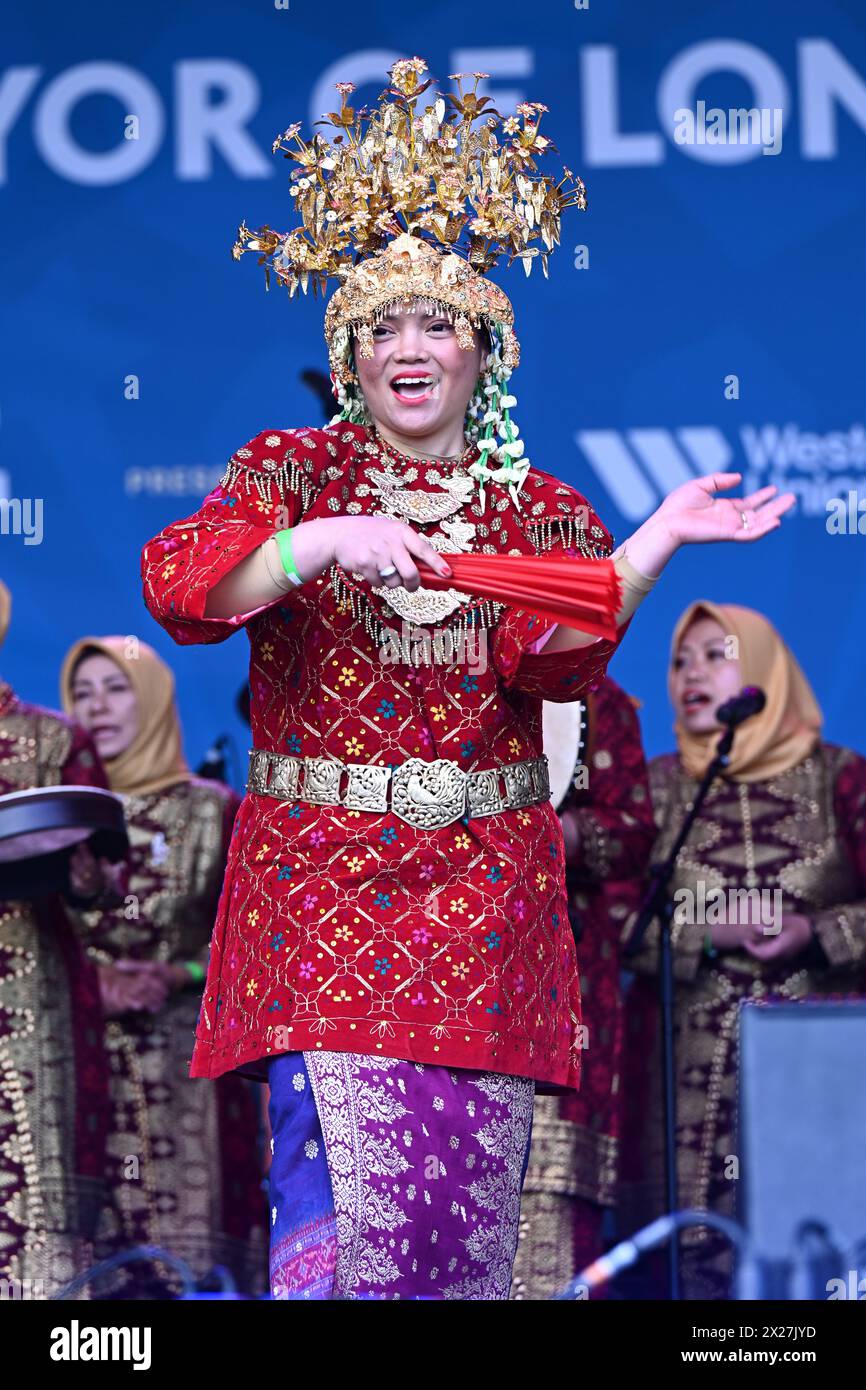 Trafalgar square, London, UK. 20 April 2024. Indonesian Arts and Dance ...