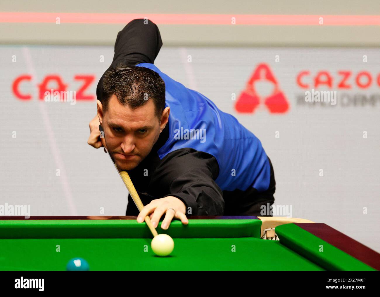 Tom Ford during his match against Ricky Walden (not pictured) on day ...