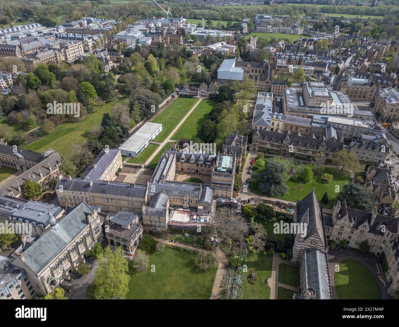 Aerial view of Trinity College, University of Oxford, Oxford, UK Stock ...