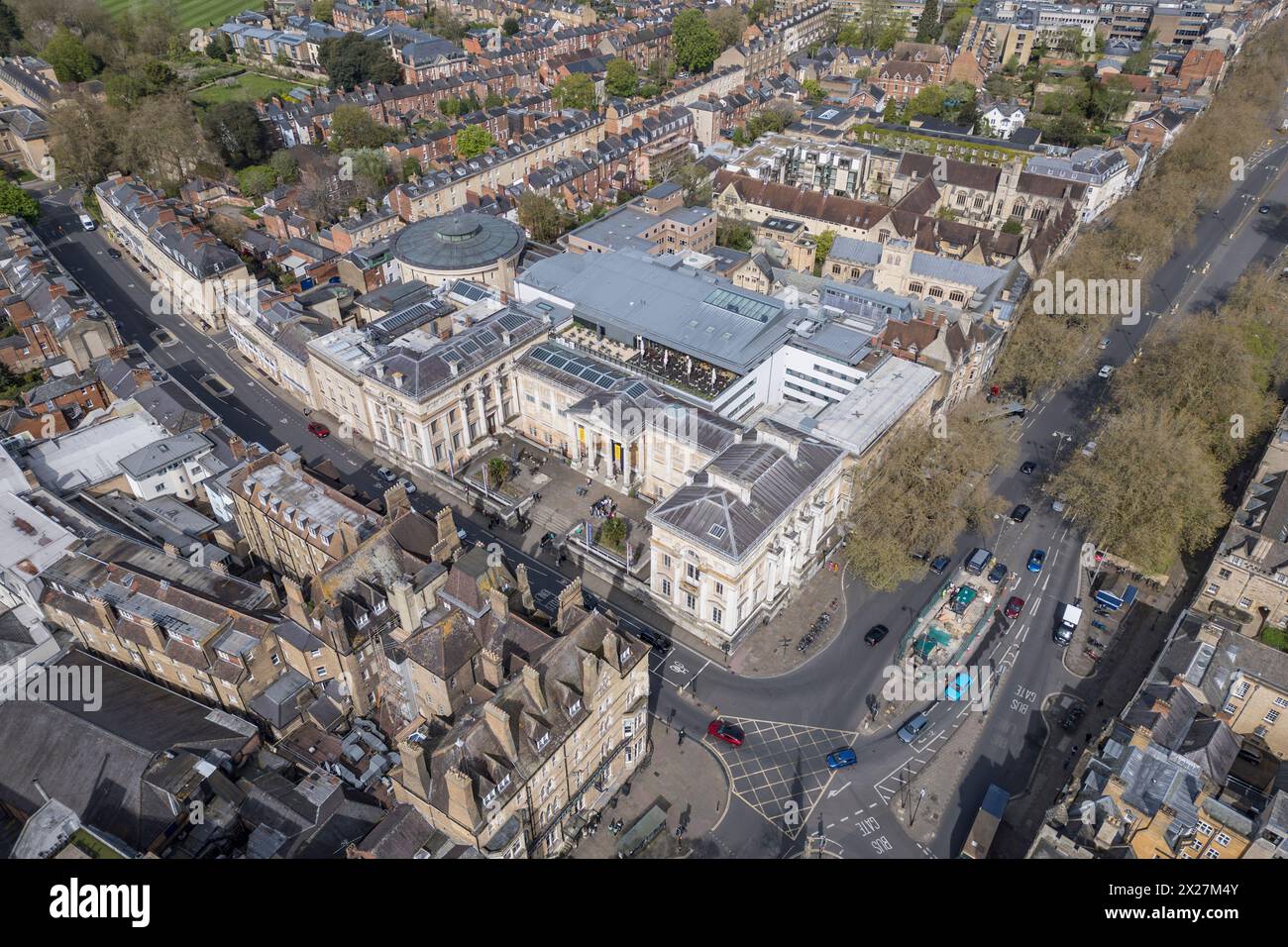 Aerial view of the Ashmolean Museum, University of Oxford, Oxford, UK ...