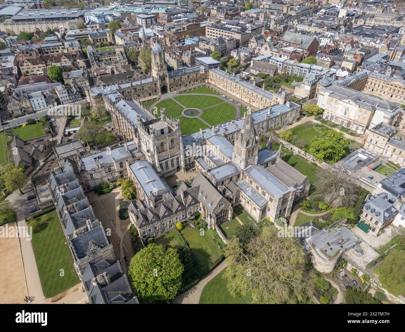 Aerial view of Christ Church College, University of Oxford, UK Stock ...