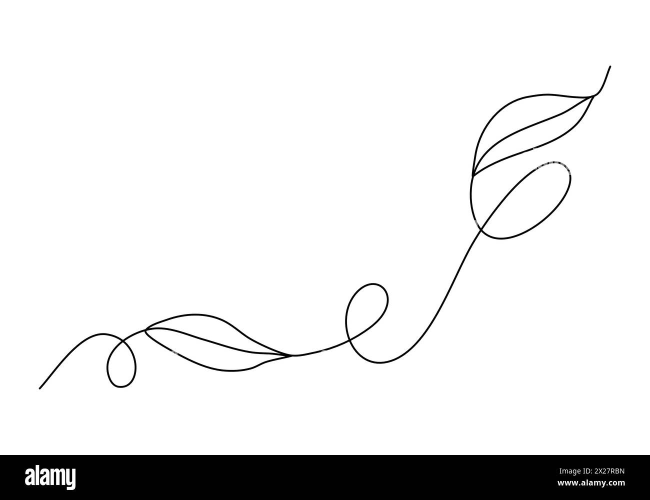 Leaves. One line drawing vector illustration Stock Vector Image & Art ...