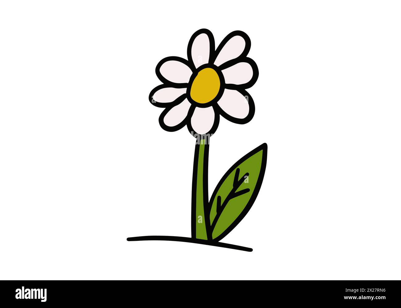 Doodle flower in black Stock Vector Images - Alamy