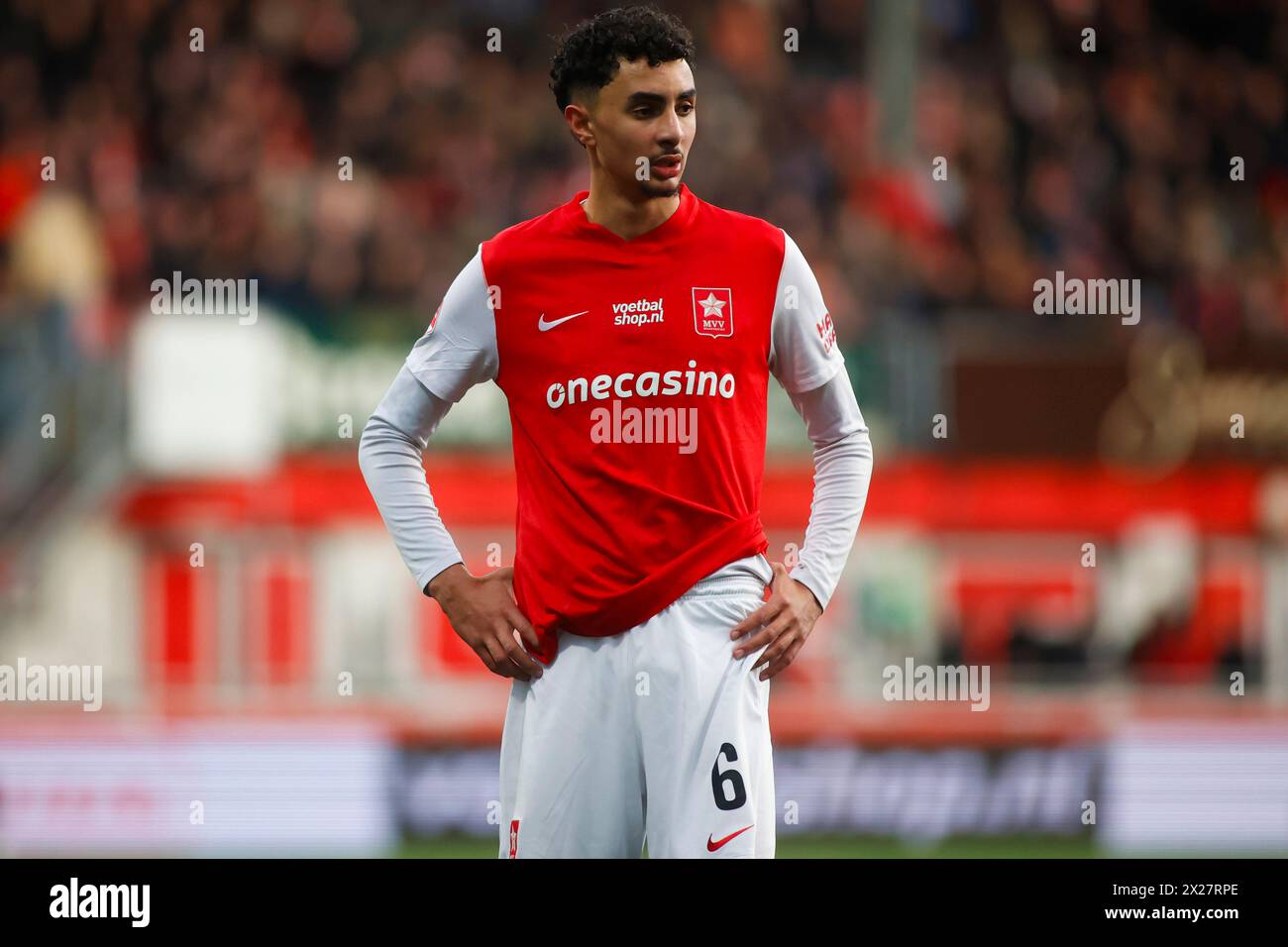 MAASTRICHT,NETHERLANDS - APRIL 20 : Nabil El Basri of MVV Maastricht looks on during the match ...