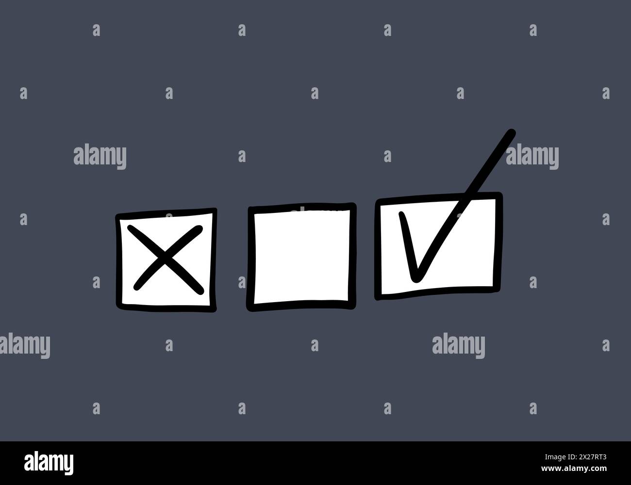 Doodle illustration of check boxes, vector illustration Stock Vector ...