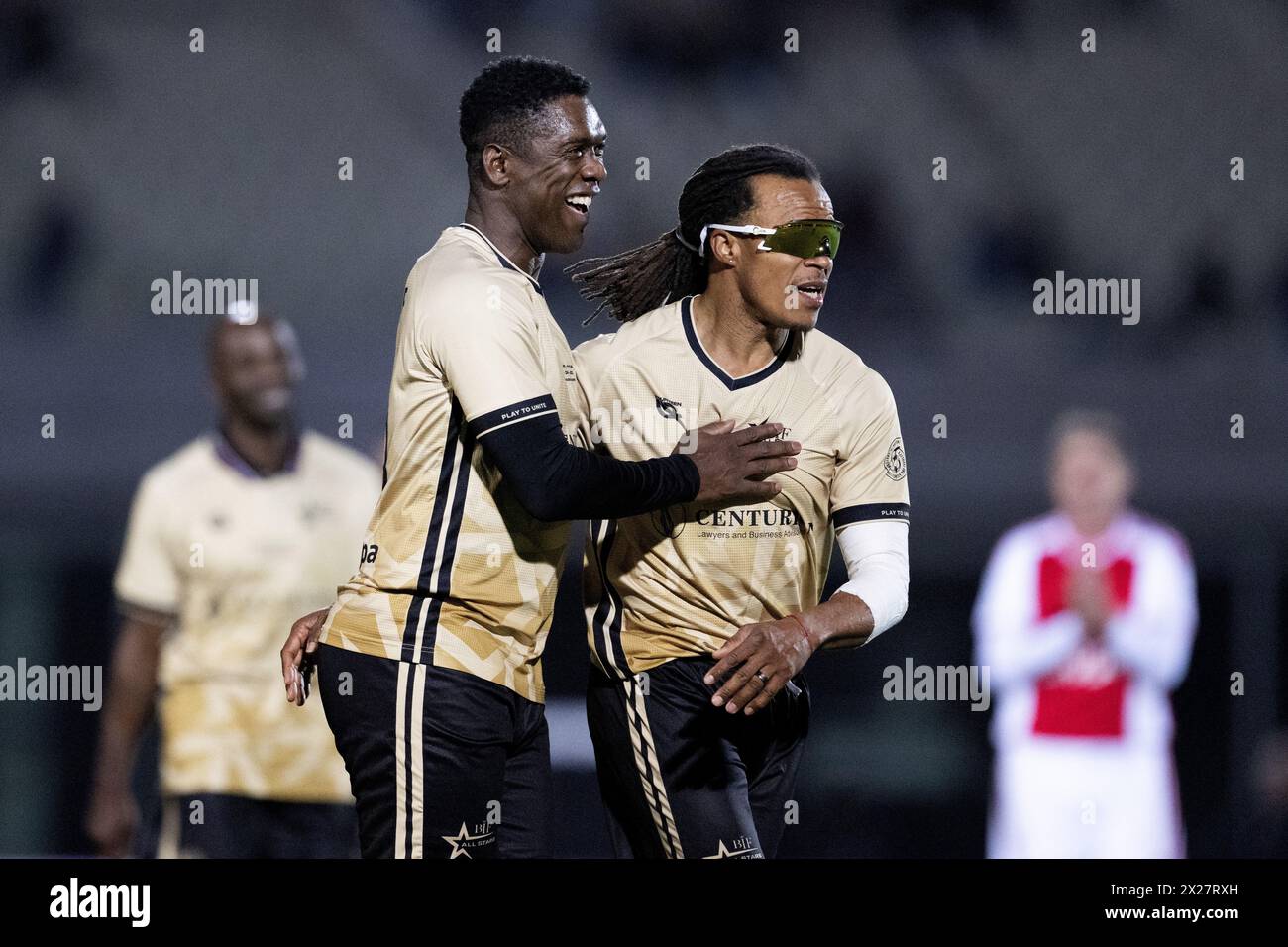 AMSTERDAM - Clarence Seedorf, Edgar Davids after Seedorf's 1-1 during ...